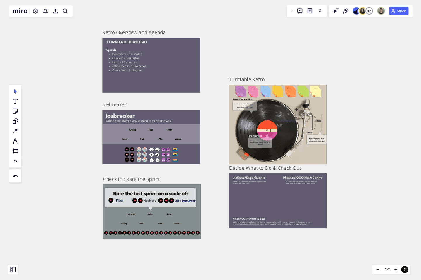 FREE Turntable Retrospective Template | Miro 2026