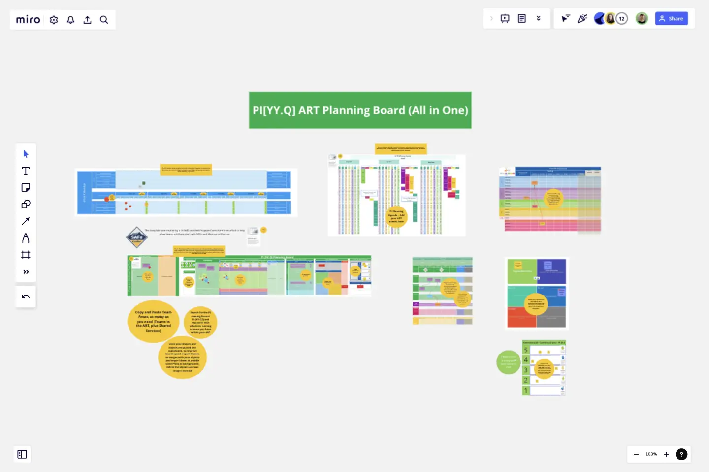 FREE All-in-one PI Planning Template Template | Miro 2025