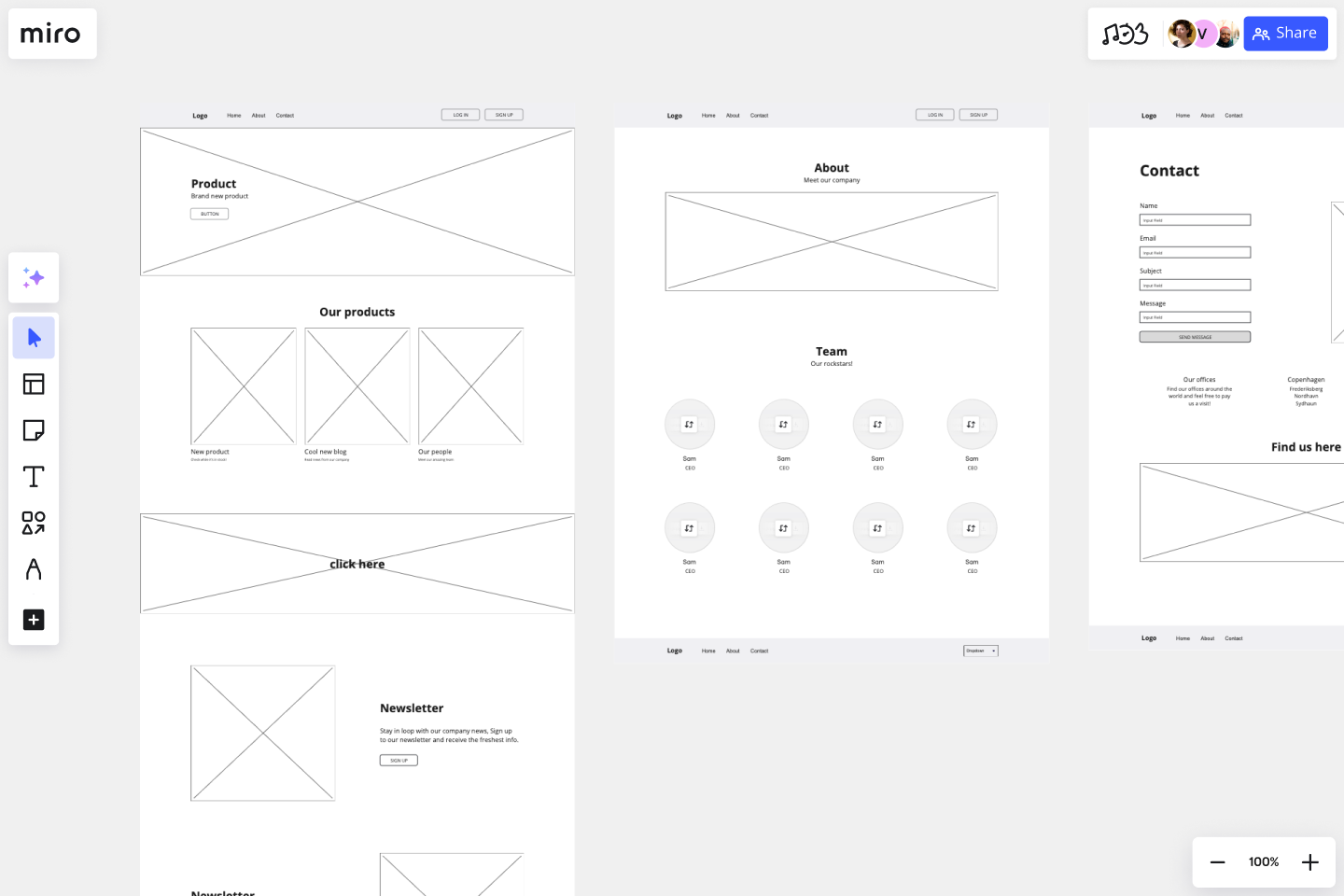 FREE Website Landing Page Wireframe Template | Miro 2025