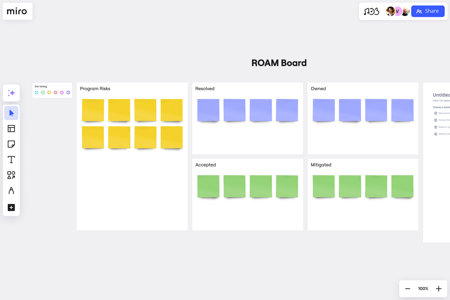 FREE SAFe Roam Board for Risk Management | Miro 2025