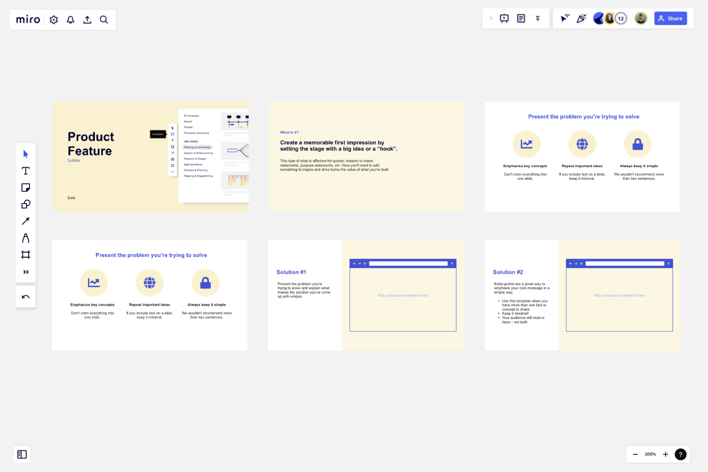 FREE Product Feature Presentation Template | Miro 2025