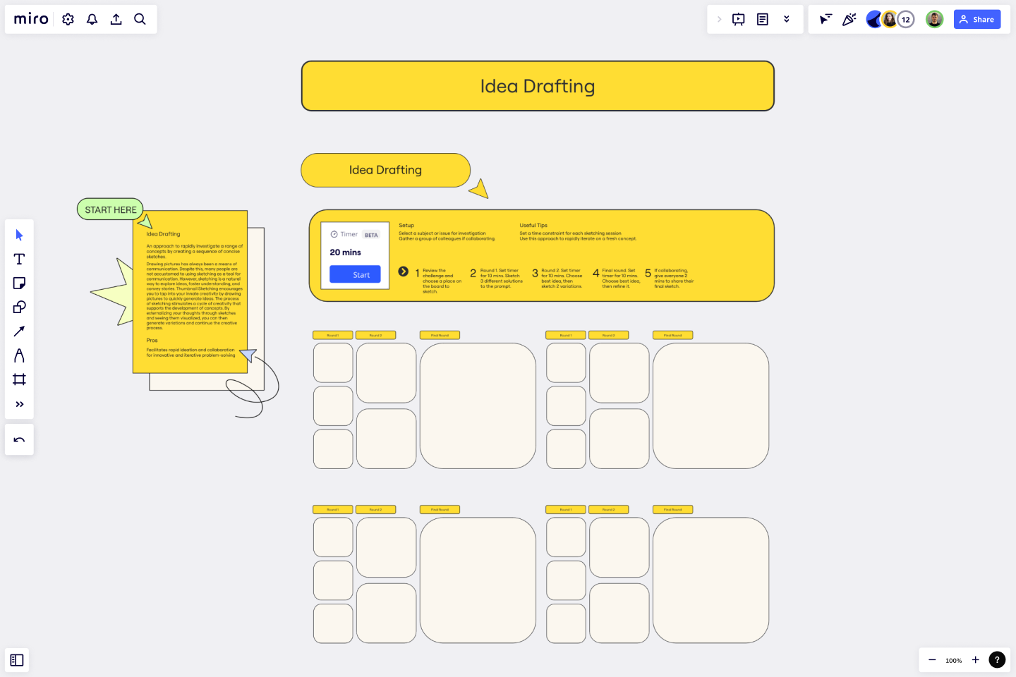 FREE Idea Drafting Template | Miro 2025