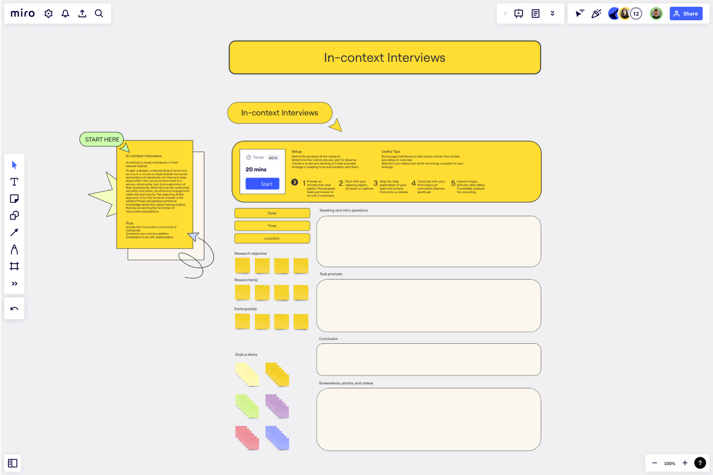 FREE In-Context Interviews Template | Miro 2025