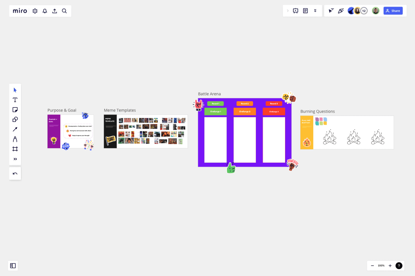 FREE Meme Battle - Retrospective and Icebreaker Template | Miro 2025