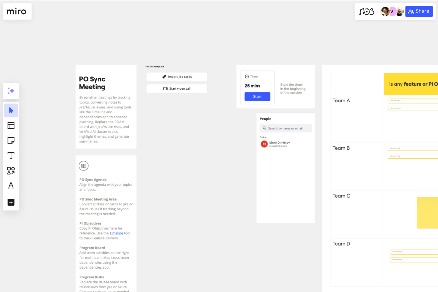 FREE PO Sync Meeting SAFe Template | Miro 2025