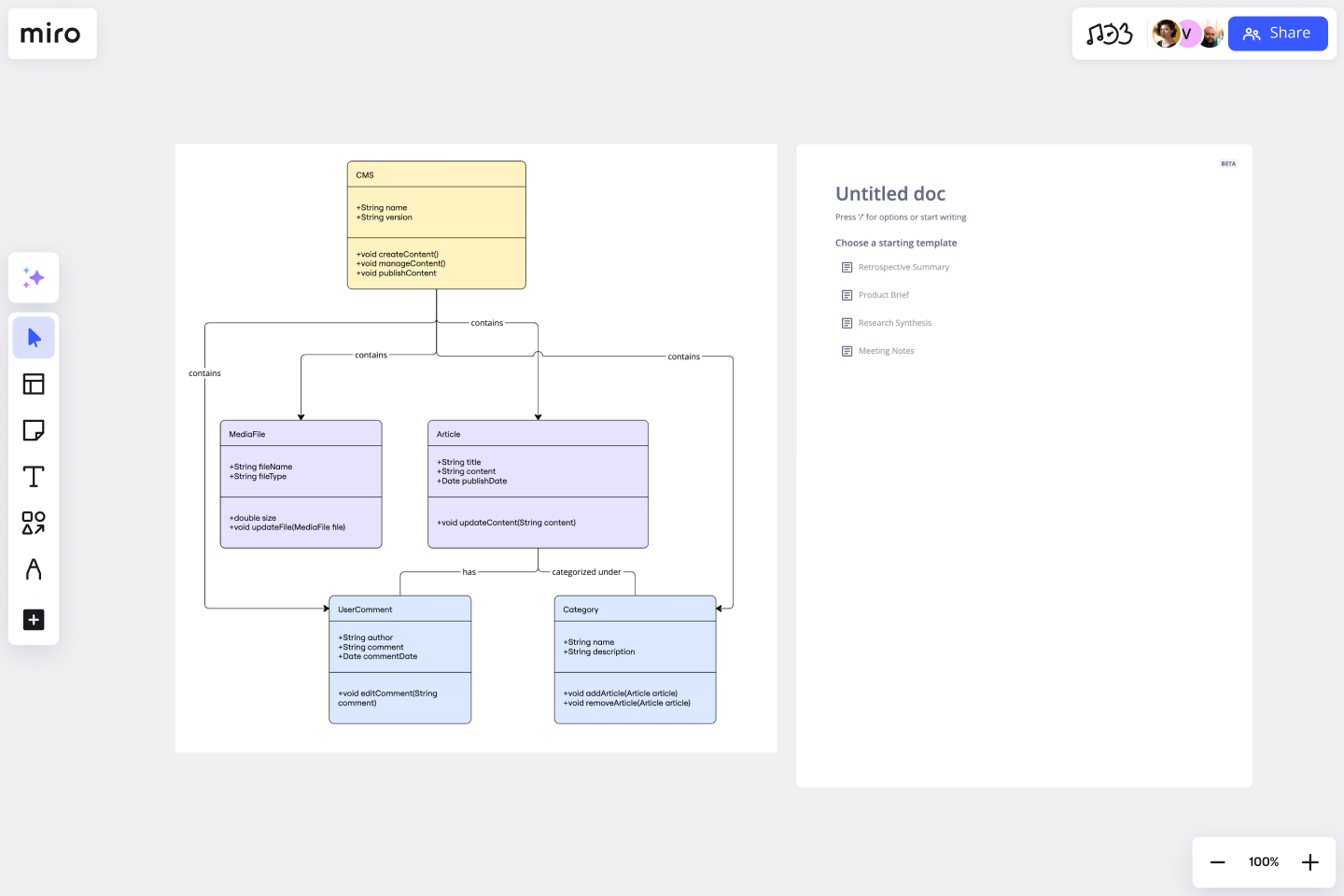 FREE UML Class Content Management System CMS Template