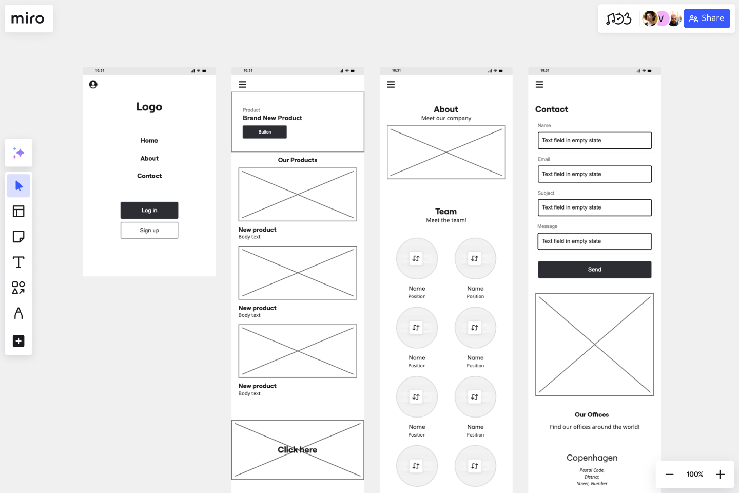 FREE Mobile App Wireframe Template | Miro 2025