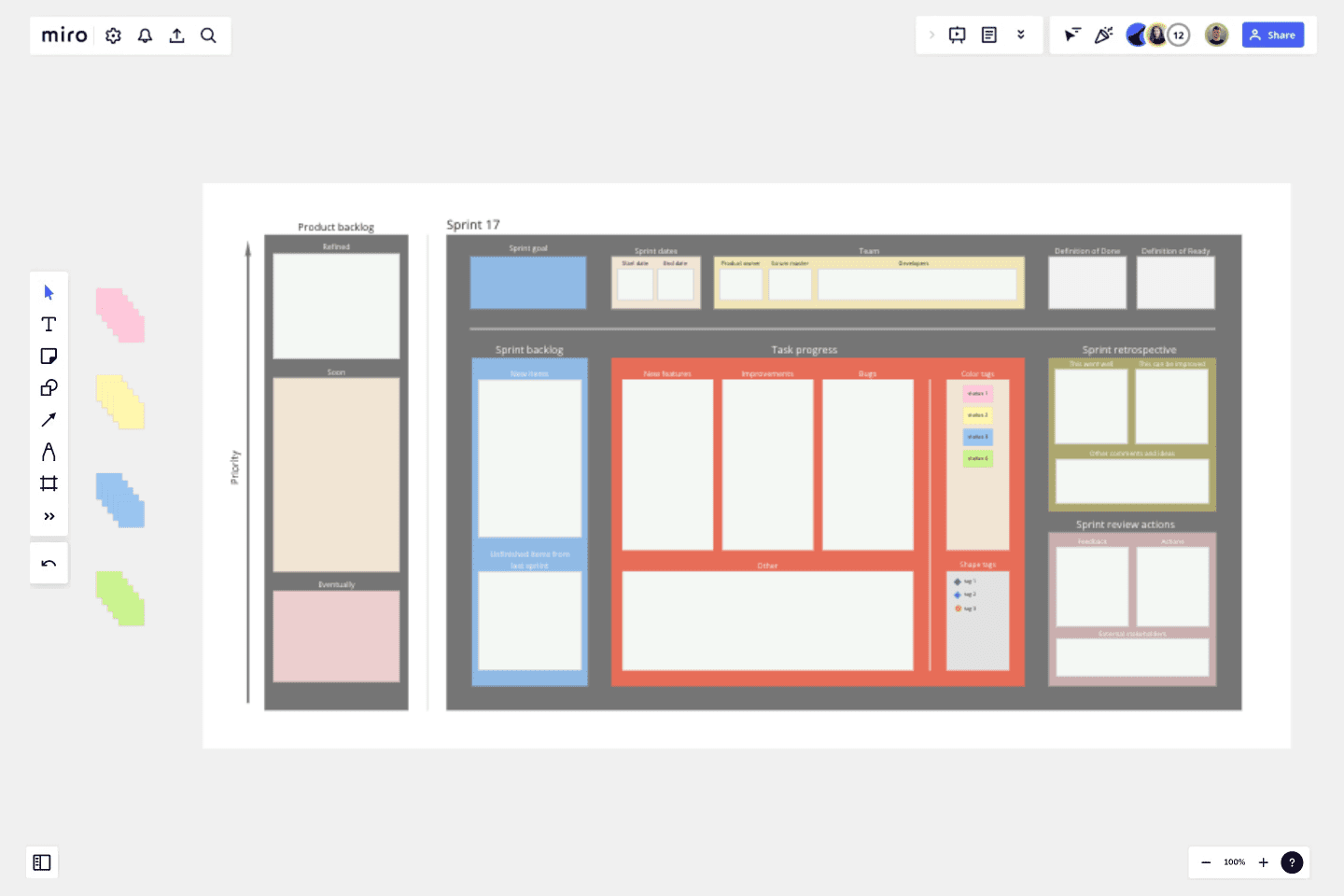 FREE Scrum Task Tracker (with CSV export) Template | Miro 2025