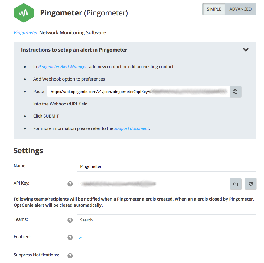 Opsgenie を Pingometer と統合する | Opsgenie | Atlassian サポート