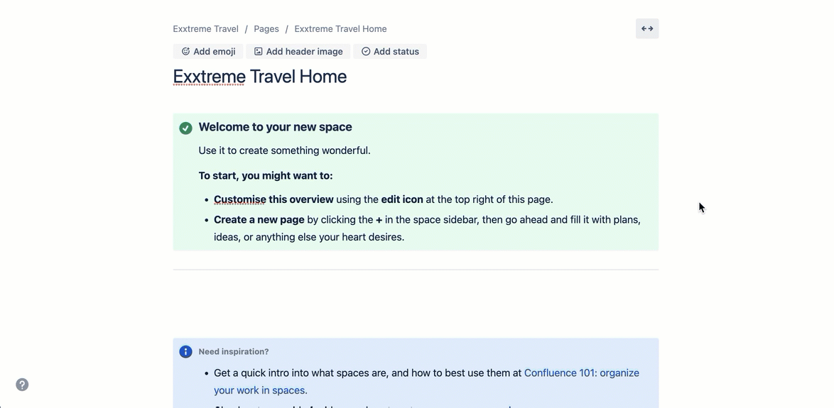 Add a status to your page or blog | Confluence Cloud | Atlassian Support