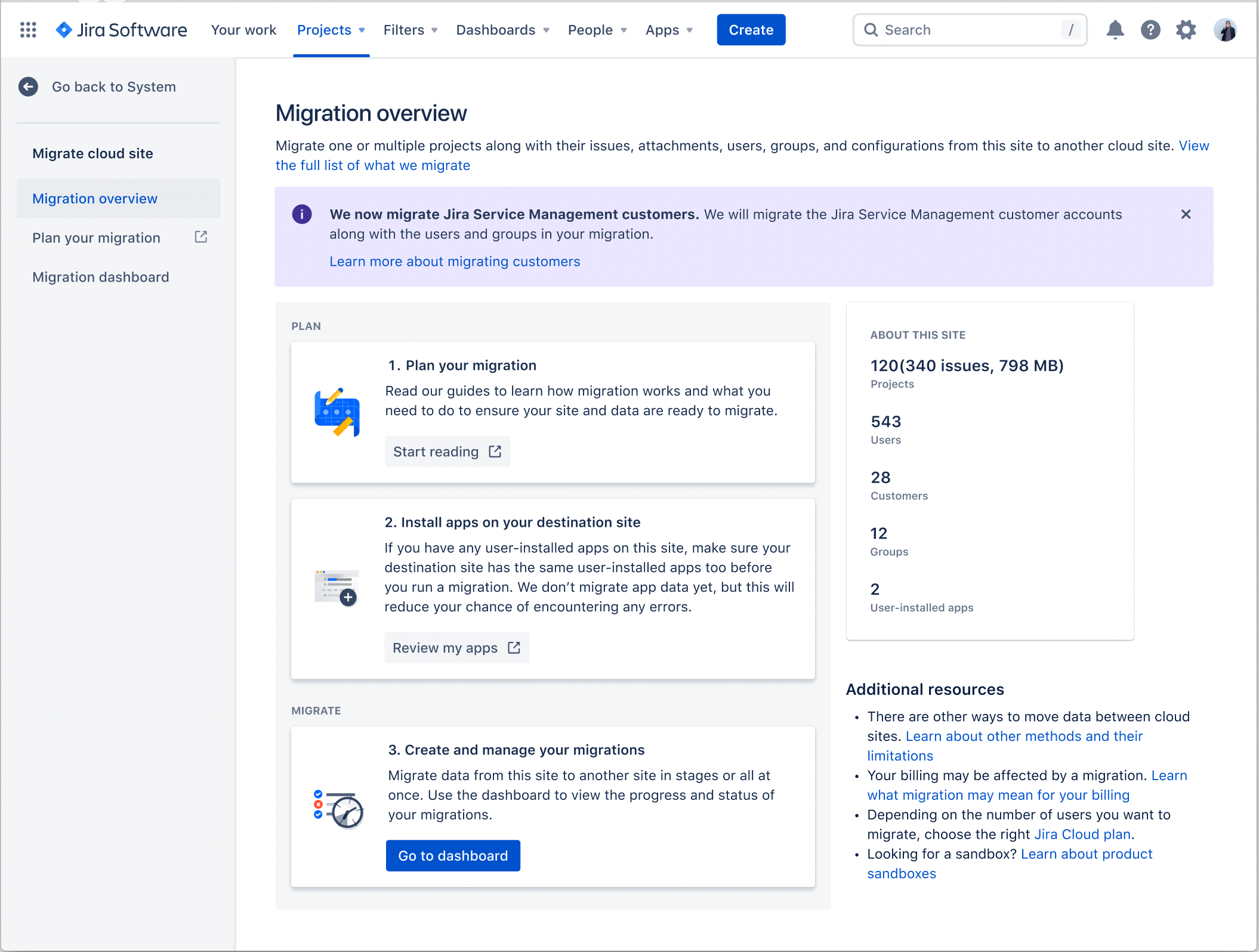 Perform a cloud-to-cloud migration for Jira | Atlassian Support