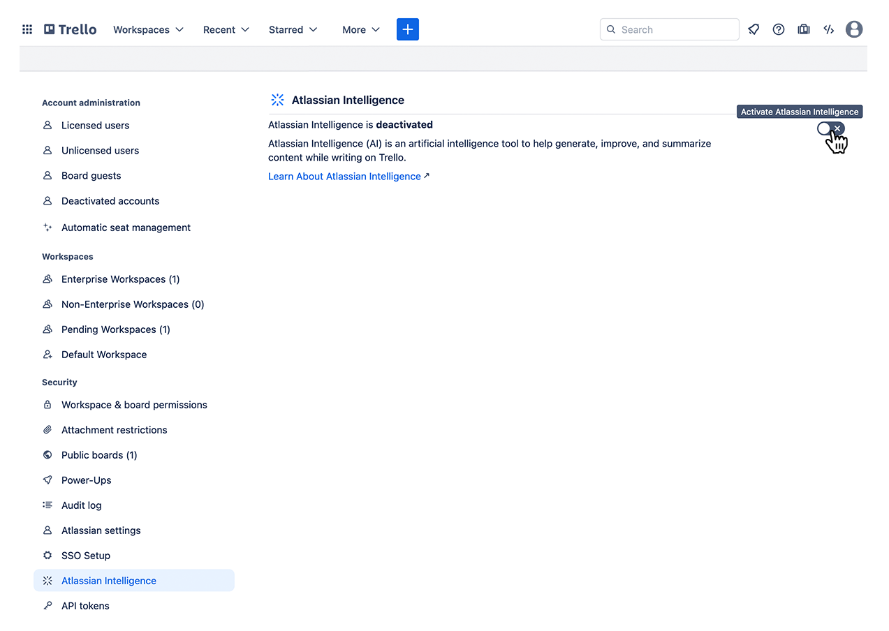 Activate Atlassian Intelligence for your Trello Workspace | Trello ...