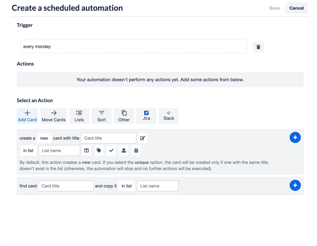 Create and manage automations | Trello | Atlassian Support