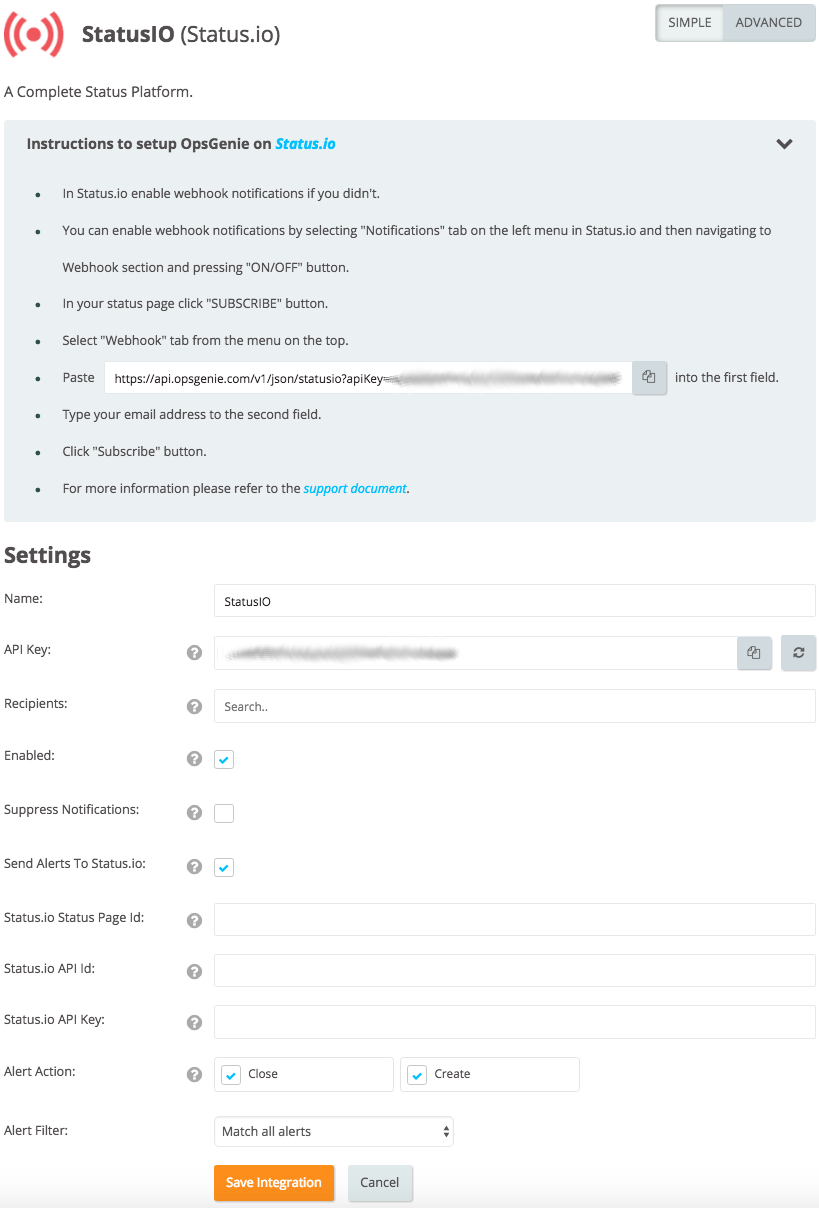 Opsgenie を Status.io と統合する | Opsgenie | アトラシアン サポート
