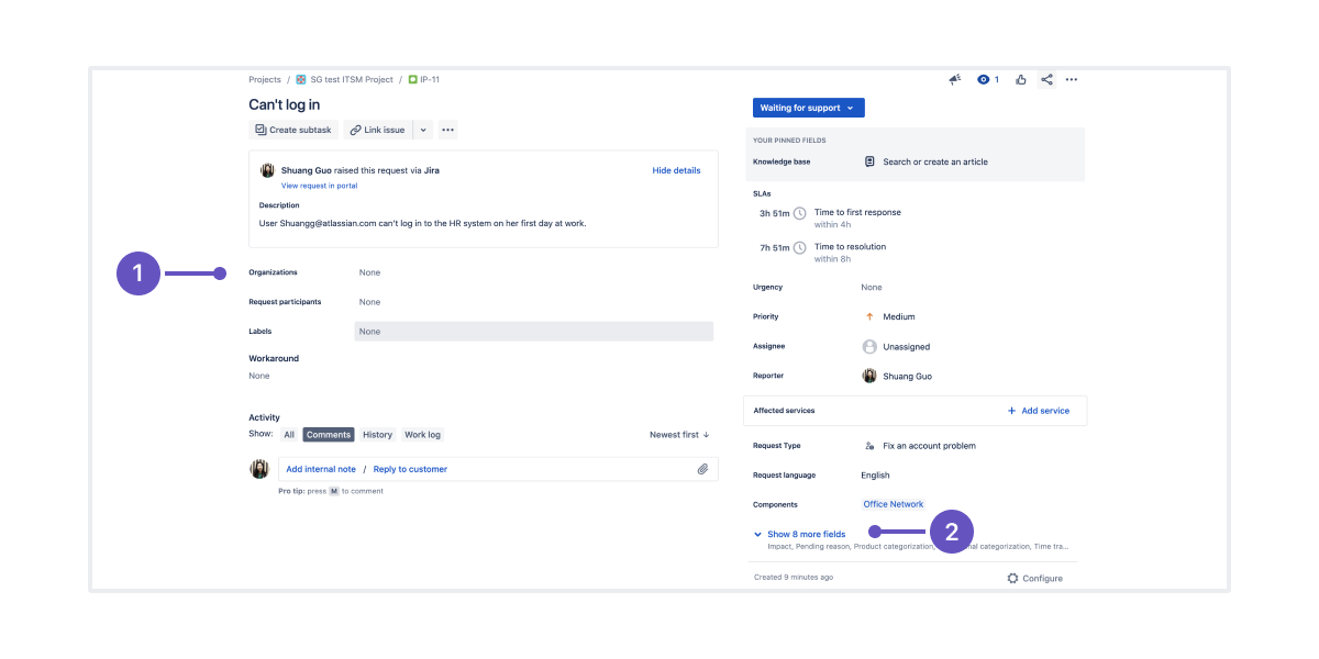 Review and modify the issue view layout | Jira Service Management Cloud | Atlassian Support