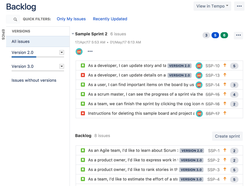 Configure versions in a scrum project | Jira Software Cloud | Atlassian ...