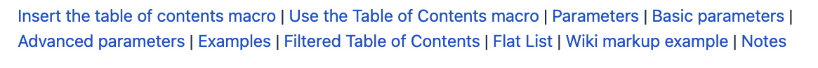 Insert the table of contents macro | Confluence Cloud | Atlassian Support