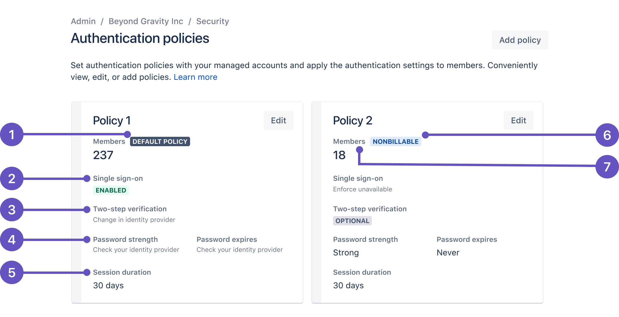 Understand authentication policies | Atlassian Support