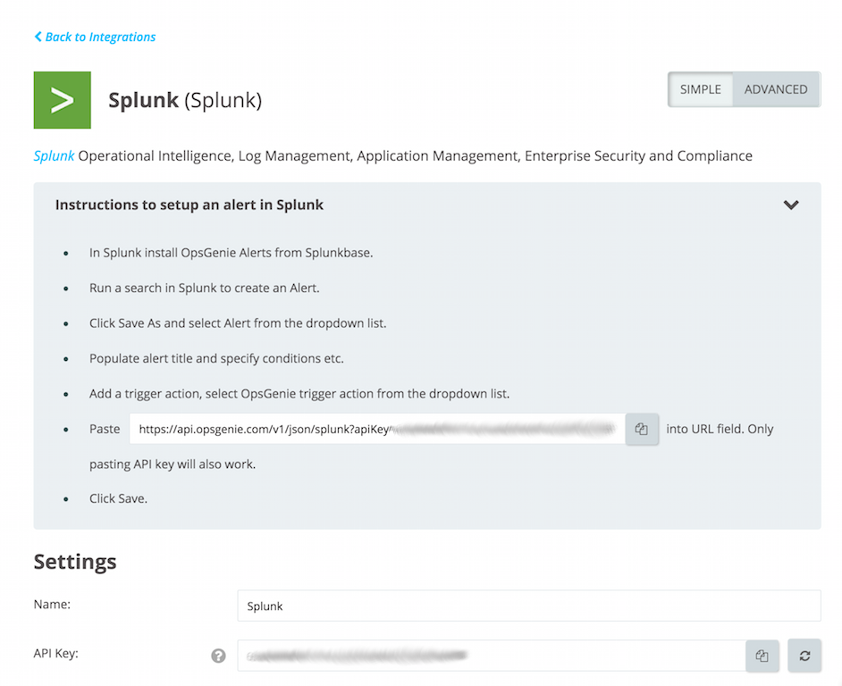 Integrate Opsgenie with Splunk | Opsgenie | Atlassian Support