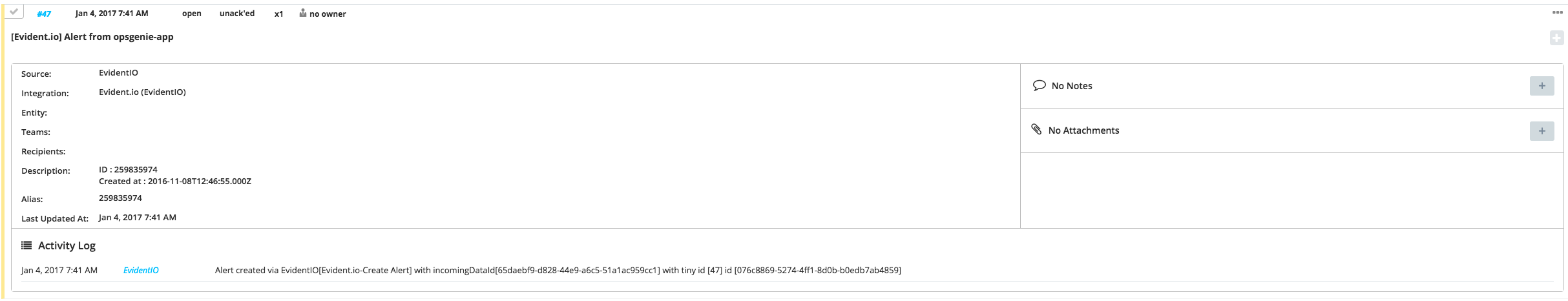 Integrate Opsgenie with Evident.io | Opsgenie | Atlassian Support