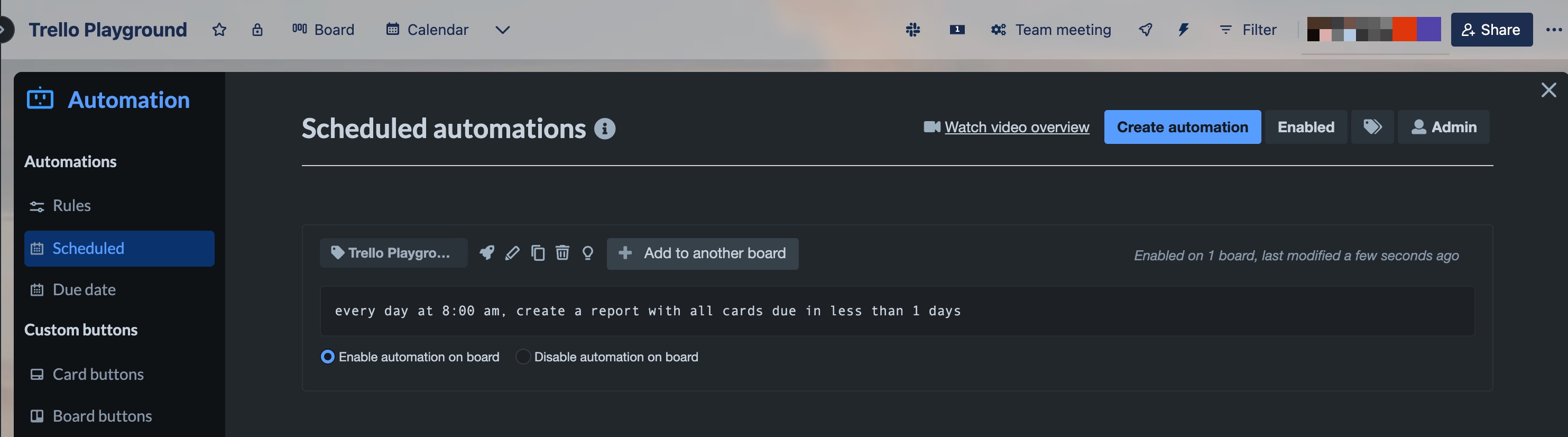 Create and manage automations | Trello | Atlassian Support
