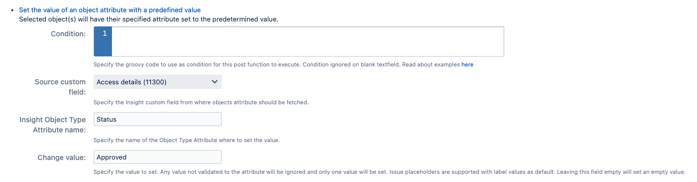 How To Update An Object Attribute Value Via Workflow Transition Jira