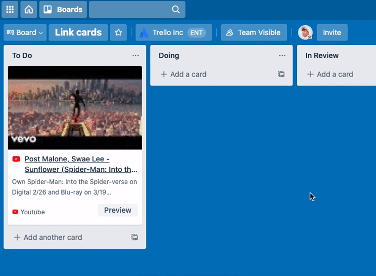 Link cards | Trello | Atlassian Support