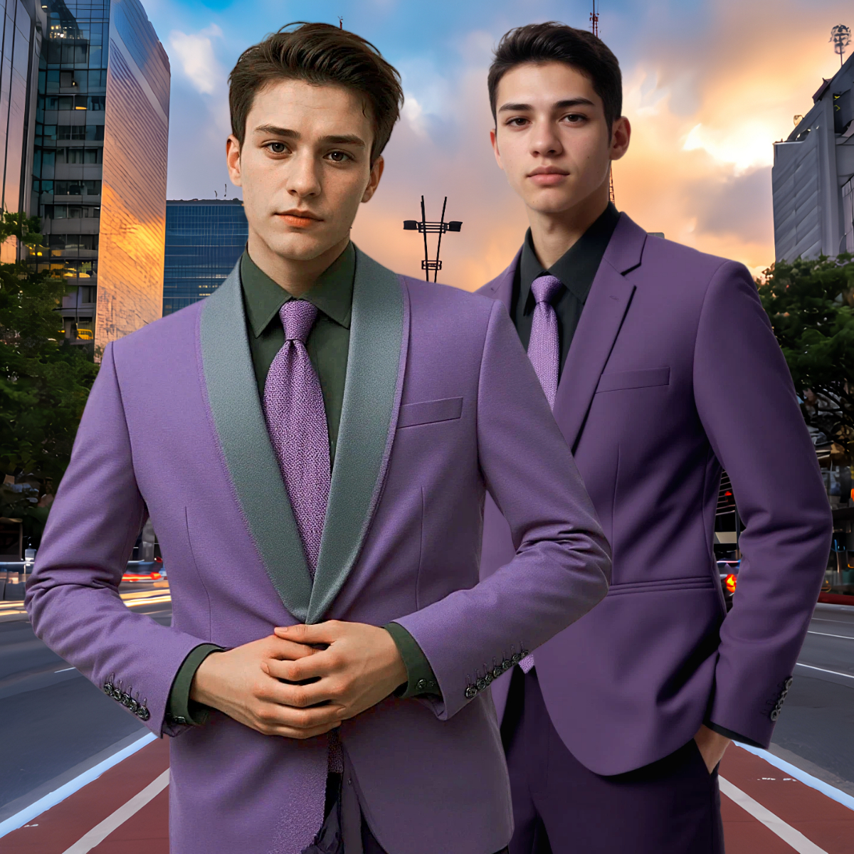 Reuben F Scarf: New purple suits