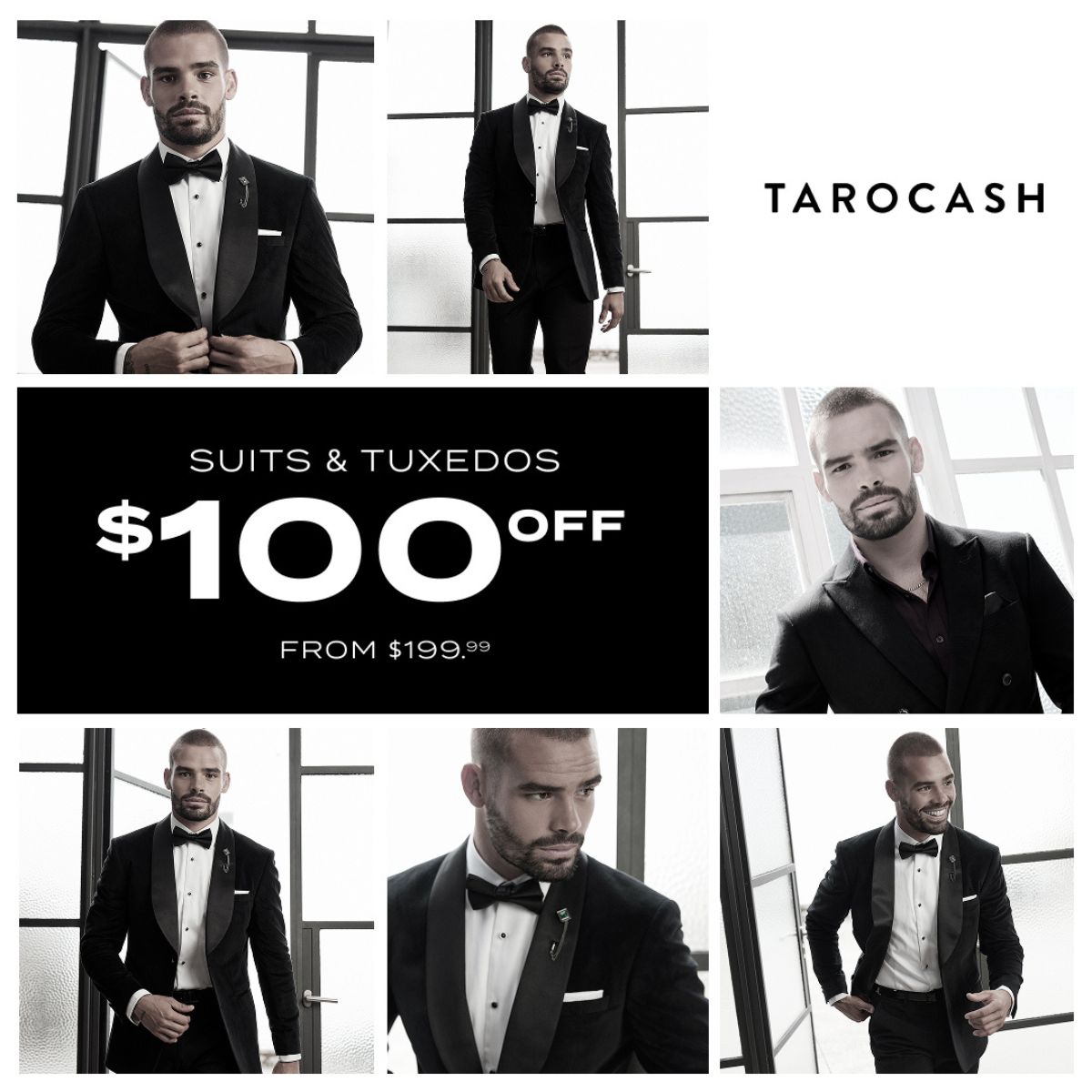 Tarocash: Take $AU100 off Suits & Tuxedos