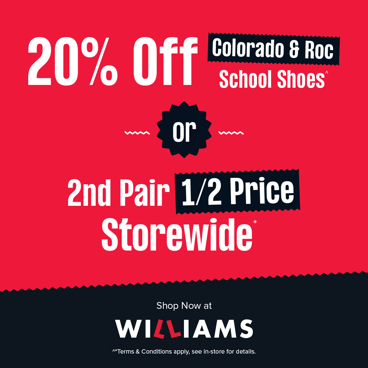Williams Shoes: Back To School Sale